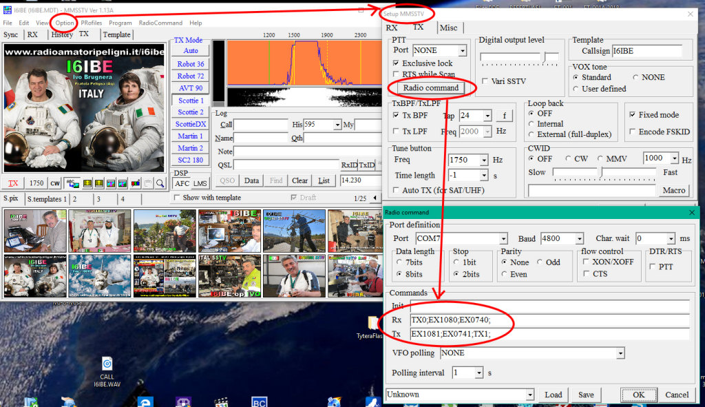 FT991 setup MMSSTV YONIQ omnirig PTT CAT i6ibe Ivo